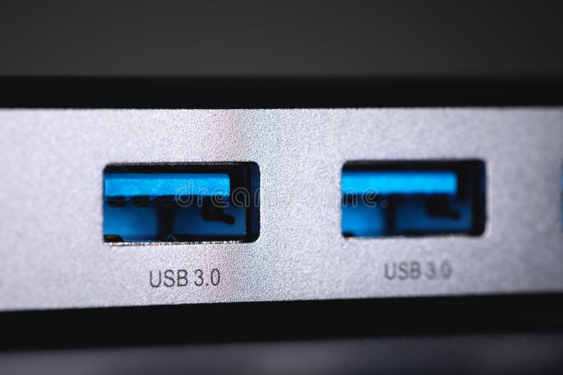 Extreme Macro USB 3.0 Ports on Universal Hub Panel Stock Image - Image ...