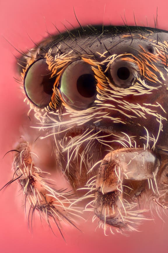 Extreme Magnification - Jumping Spider Portrait Stock Photo - Image of ...