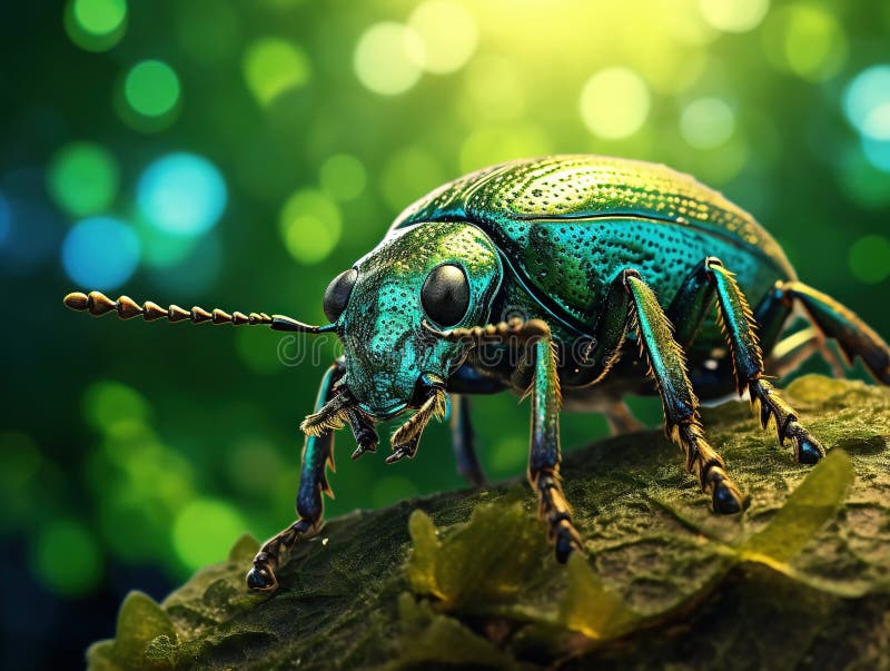 Extreme Magnification Weevil Stock Illustration - Illustration of green ...