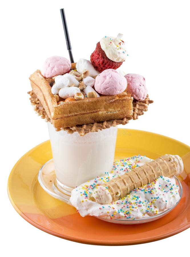 Extreme Milkshake. Overshake Stock Photo - Image of frappe, chocolate ...