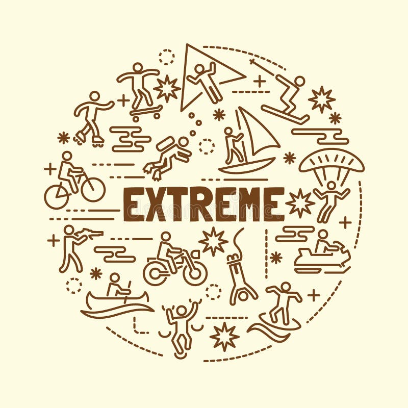 Extreme icons stock vector. Illustration of board, skiing - 39595983