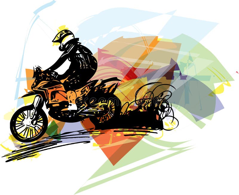 Extreme Motocross Racer by Motorcycle Stock Vector - Illustration of ...
