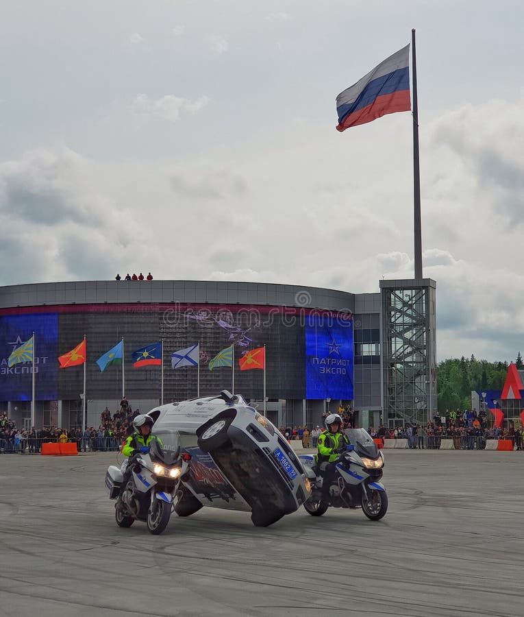 Extreme motorcycle show editorial stock image. Image of transport ...