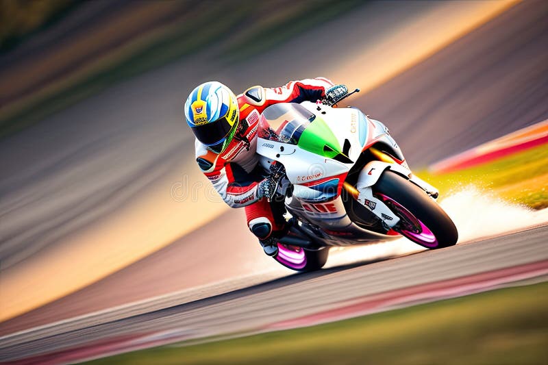 Extreme Motorcycle Sport Racing Motor Stock Illustration - Illustration ...