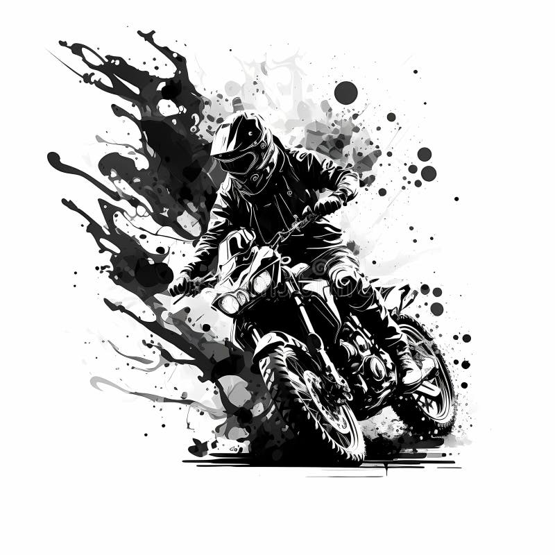 Extreme Motorcycle Sport Racing Motor Stock Illustration - Illustration ...