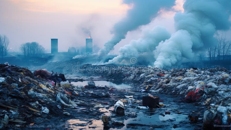 Extreme Pollution: Waste of Industry and Human Activity Stock ...