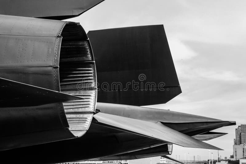 Extreme Powerful Jet Engine Turbo Engine Turbine Black White Stock ...