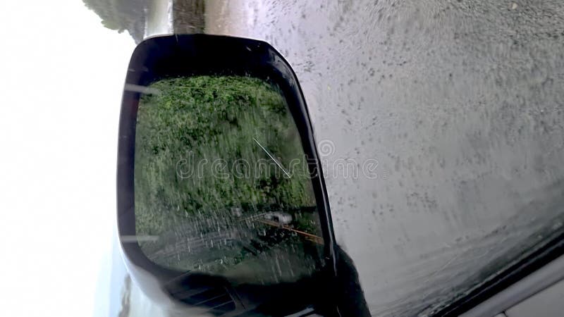 Extreme Rain Falling Seen from Inside of the Car Stock Video - Video of ...
