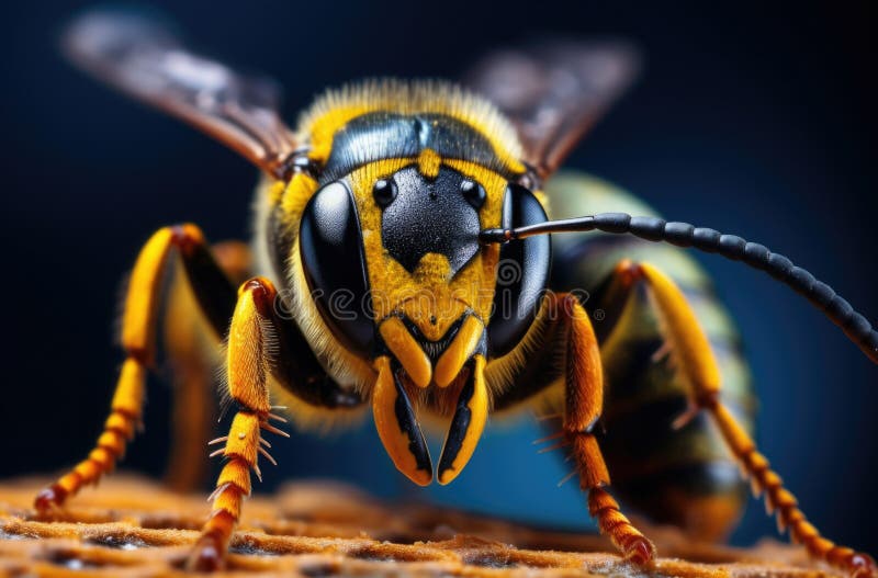 Extreme Sharp and Detailed Study of Wasp Head Stock Photo - Image of ...