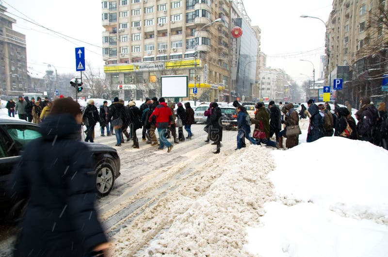 Extreme snowfall editorial photo. Image of europe, bucuresti - 23349956
