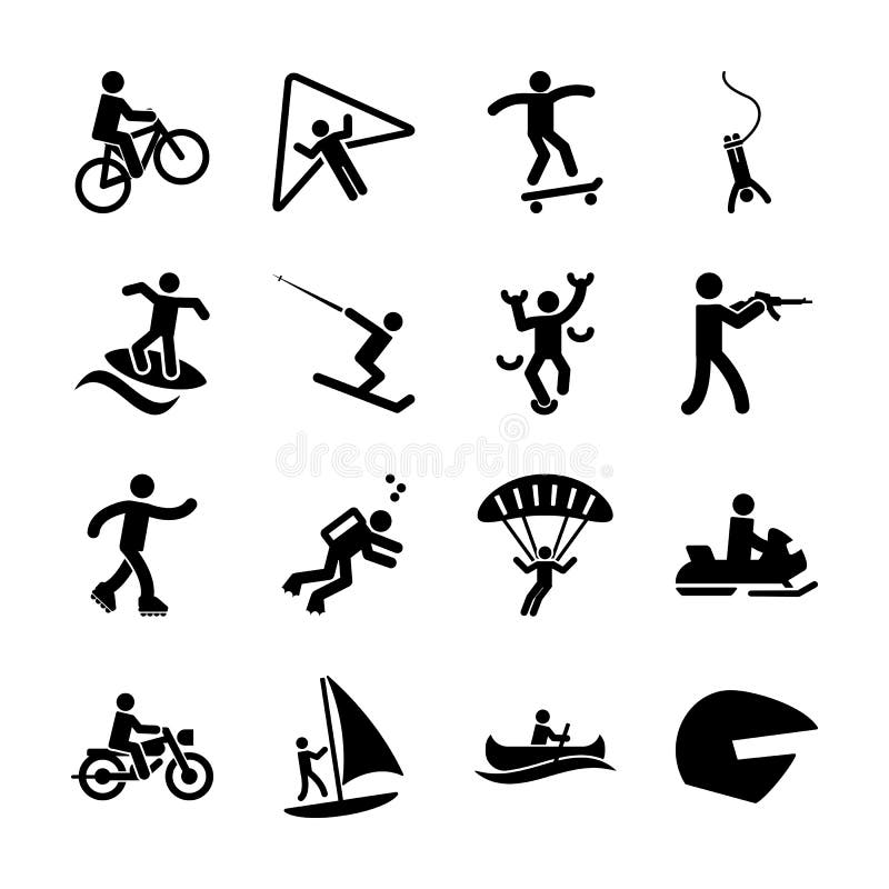 Extreme icons stock vector. Illustration of board, skiing - 39595983