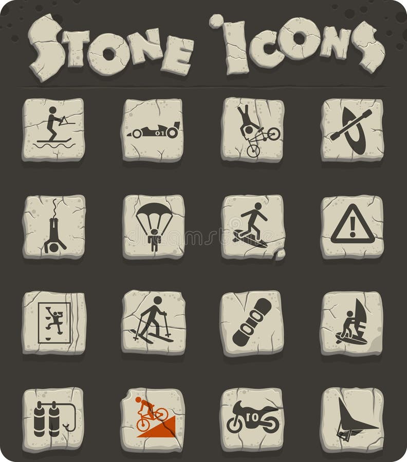 Extreme sport icon set stock vector. Illustration of vector - 125771553