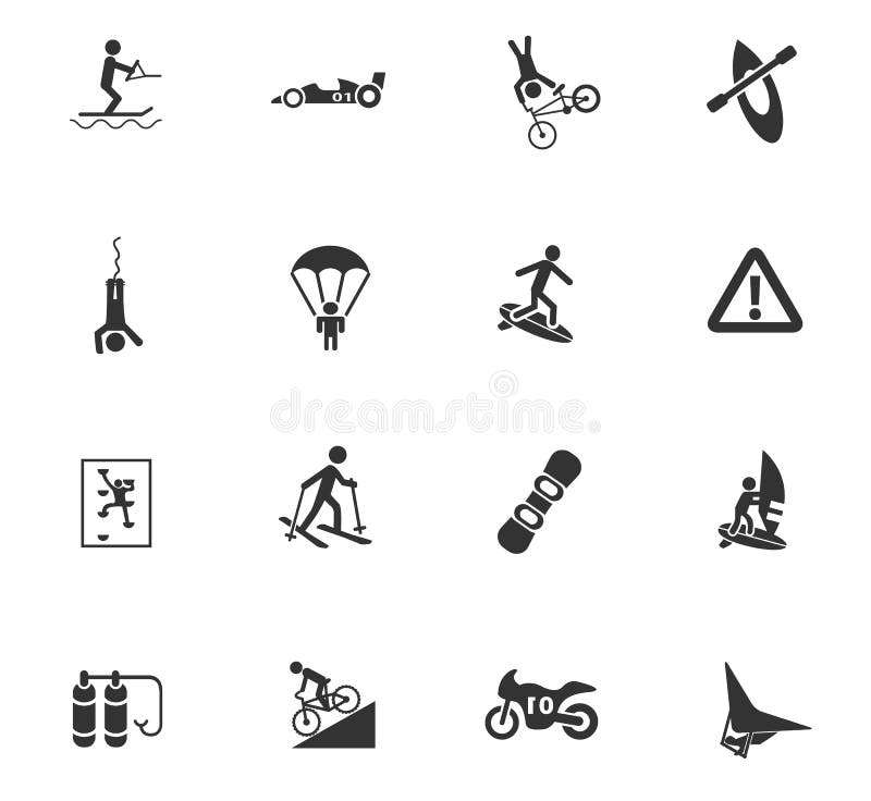 Extreme sport icon set stock vector. Illustration of extreme - 141491353