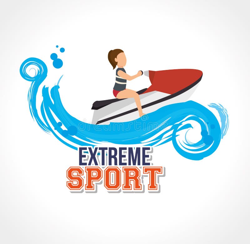 Extreme Sport Jet Ski Label Design Editorial Photography - Illustration ...