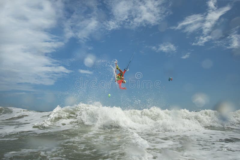 Extreme Sport stock image. Image of freestyle, kitesurfing - 63636499