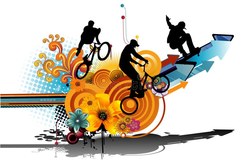 Extreme sports vector stock vector. Illustration of contrast - 5207379