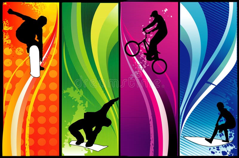 Extreme sports vector stock vector. Illustration of contrast - 5207379