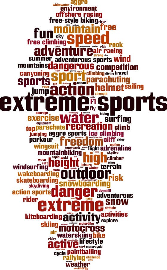 Extreme sports word cloud stock vector. Illustration of skateboarding ...