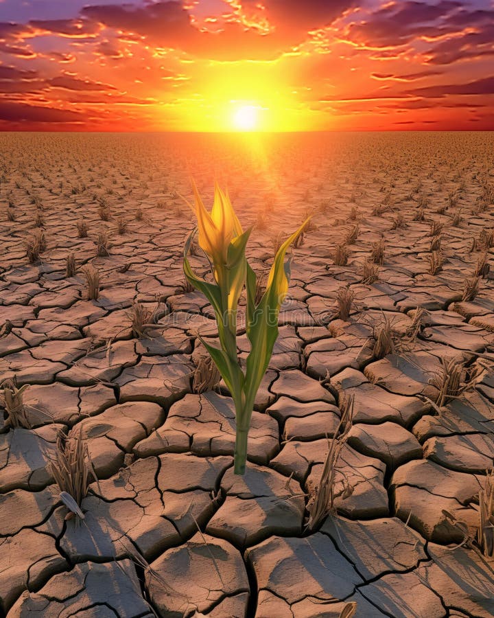 Extreme Summer Drought. Negative Impacts of Climate Change. Stock ...