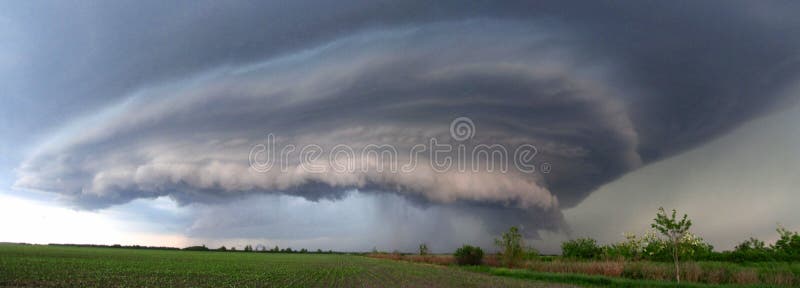 Extreme Supercell Thunderstorm, School Example of Supercell Stock Image ...