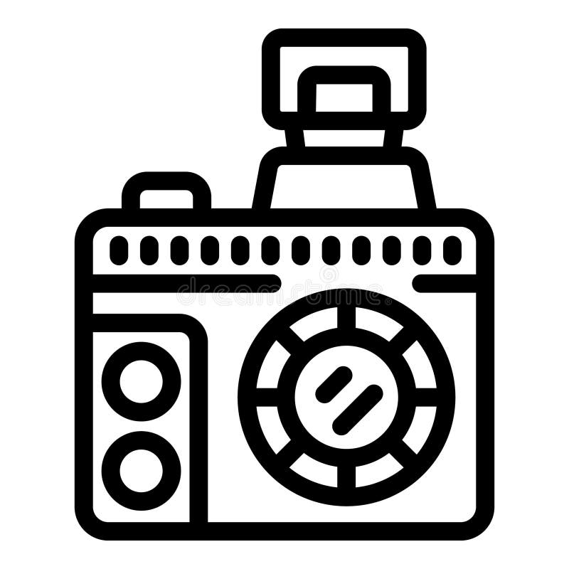 Extreme Tourism Camera Icon Outline Vector. Camping Winter Stock Vector ...