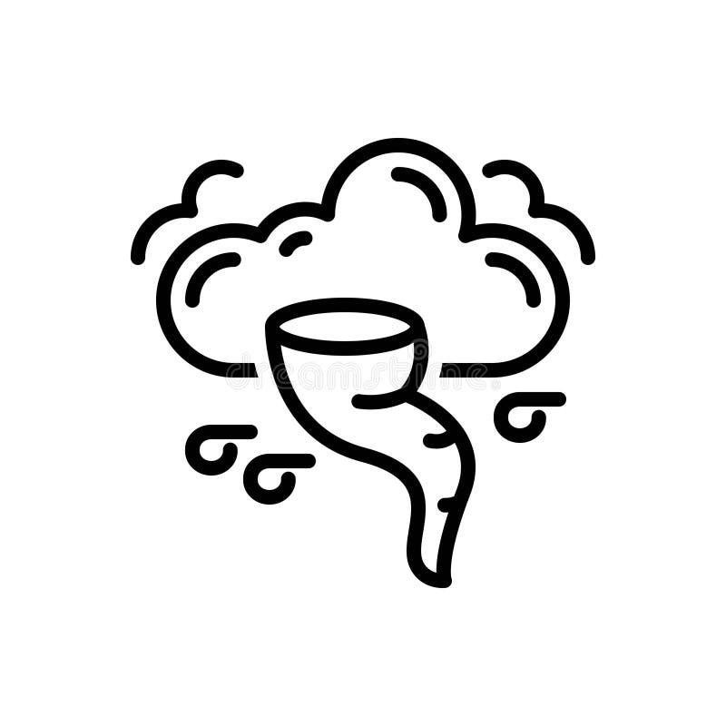 Black Line Icon for Extreme Weather, Extreme and Storm Stock ...