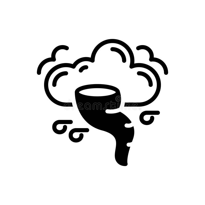 Black Solid Icon for Extreme Weather, Extreme and Windy Stock ...