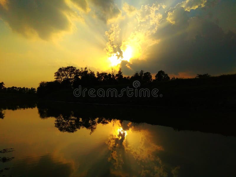 Extremely Beautiful River Side View Stock Photo - Image of tree, sunset ...