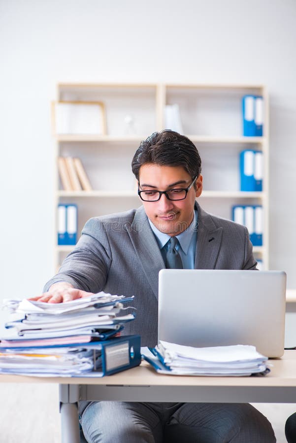 The Extremely Busy Businessman Working in Office Stock Photo - Image of ...