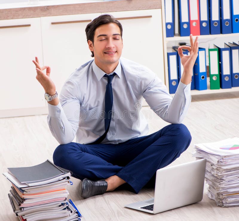 Extremely Busy Employee Working in the Office Stock Photo - Image of ...