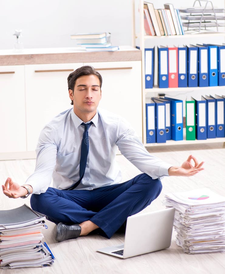 Extremely Busy Employee Working in the Office Stock Photo - Image of ...