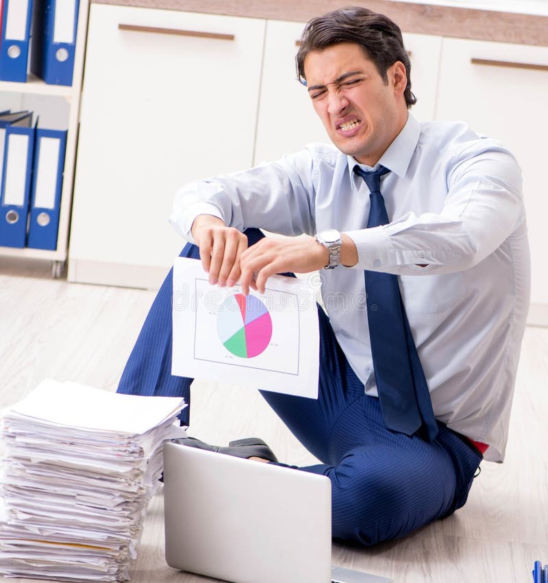 Extremely Busy Employee Working in the Office Stock Photo - Image of ...