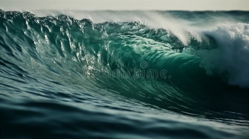Extremely Close Look of Huge Ocean Wave. AI Generated Stock Image ...