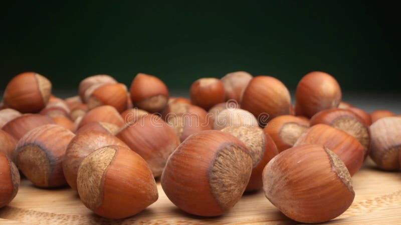 Extremely Close-up, Detailed. Many Hazelnuts on a Dark Background ...