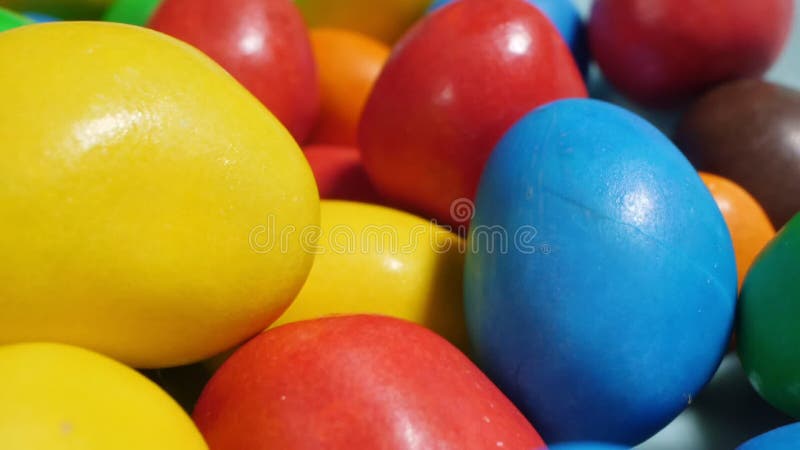 Extremely Close-up Detailed Plan. Small Colorful Oval Candies Stock ...