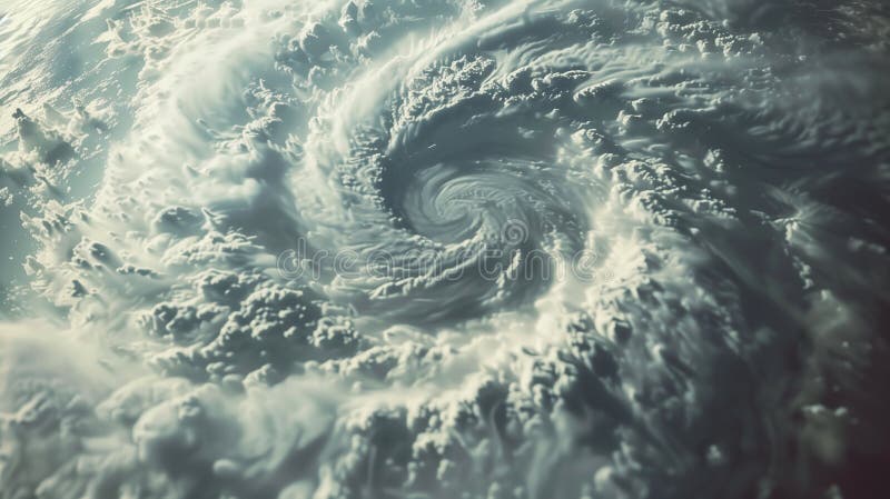 Extremely Close-up View of a Hurricane with Bumpy Fractal Clouds. Stock ...