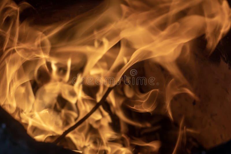 Extremely Hot Explosion with Sparks and Hot Smoke. Flame and Light ...