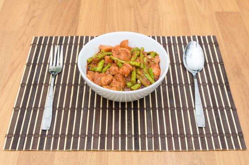 Extremely Hot Stir Fried String Bean with Pork Stock Photo - Image of ...