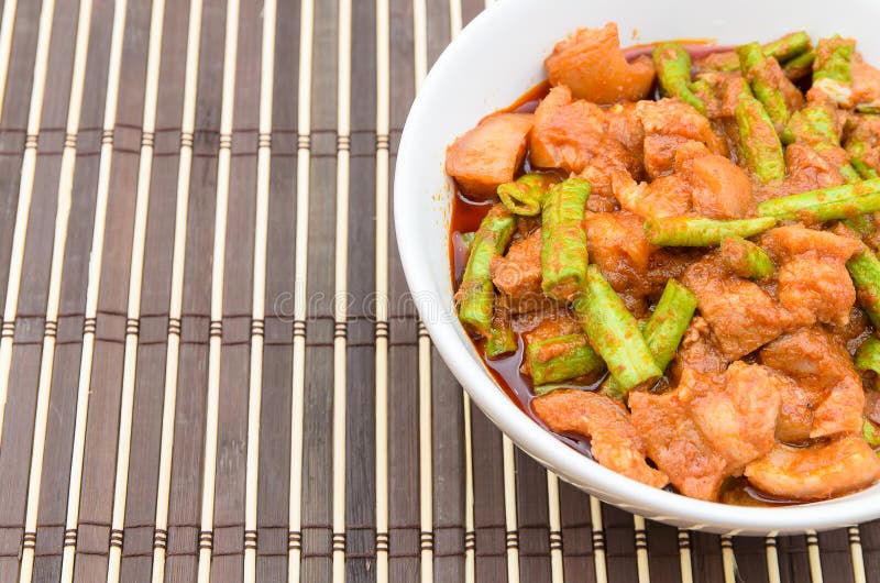 Extremely Hot Stir Fried String Bean with Pork Stock Image - Image of ...