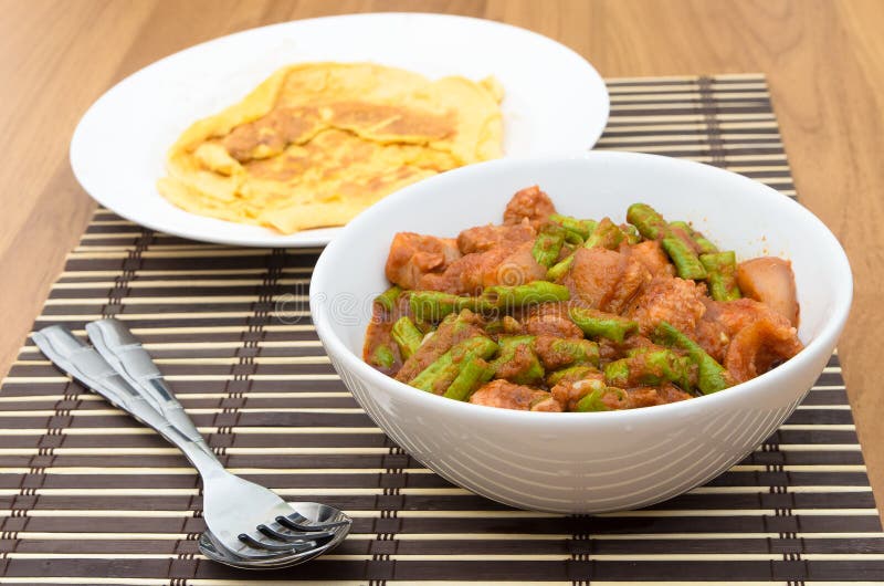 Extremely Hot Stir Fried String Bean with Pork Stock Photo - Image of ...