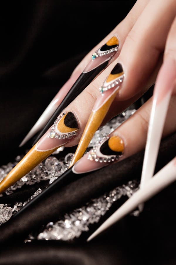 Extremely long nails stock image. Image of gemstone, creative - 36706119