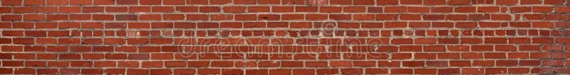 Extremely Long Thin Panorama of Red Brick Wall with Irregular Bricks in ...