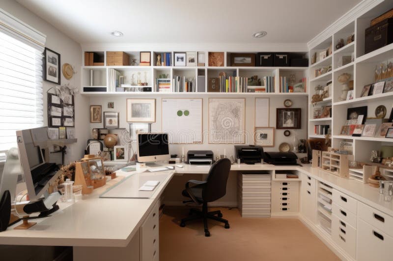 Extremely Organized Home Office with Everything in Its Place Stock ...