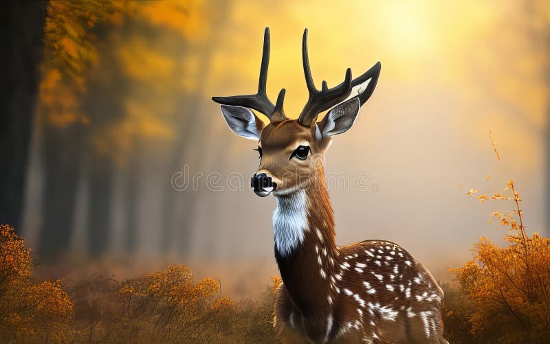 An Extremely Realistic Deer is Standing in the Grass. Stock ...