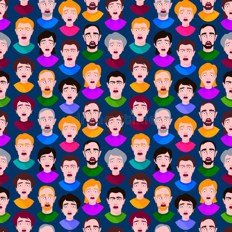 Extremely Surprised Scared Frightened Young People Stock Vector ...