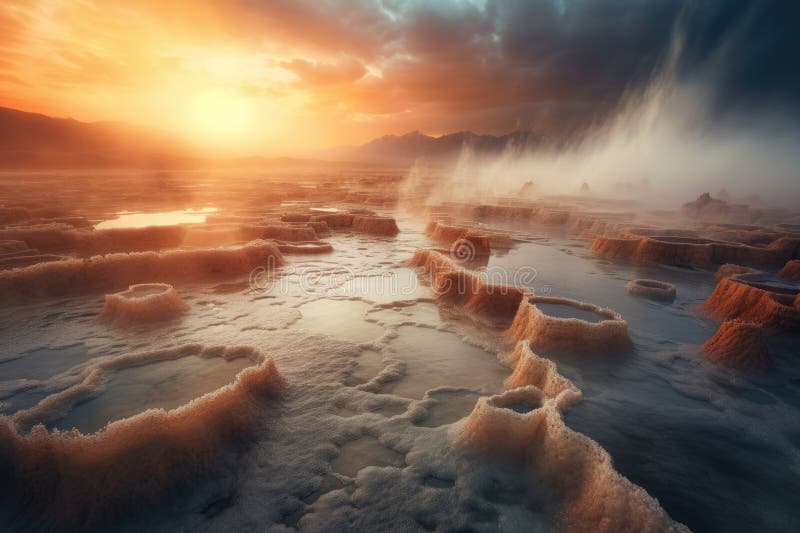 Fantastic Winter Landscape. Dramatic Sunset Over Snowy Mountains ...