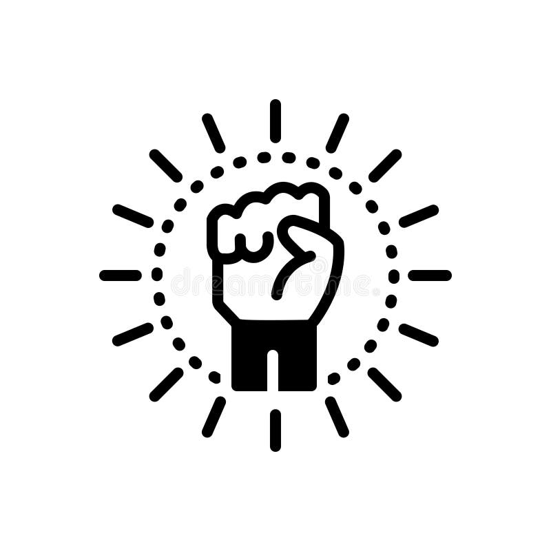 Black Solid Icon for Extremism, Hand and Putsch Stock Vector ...