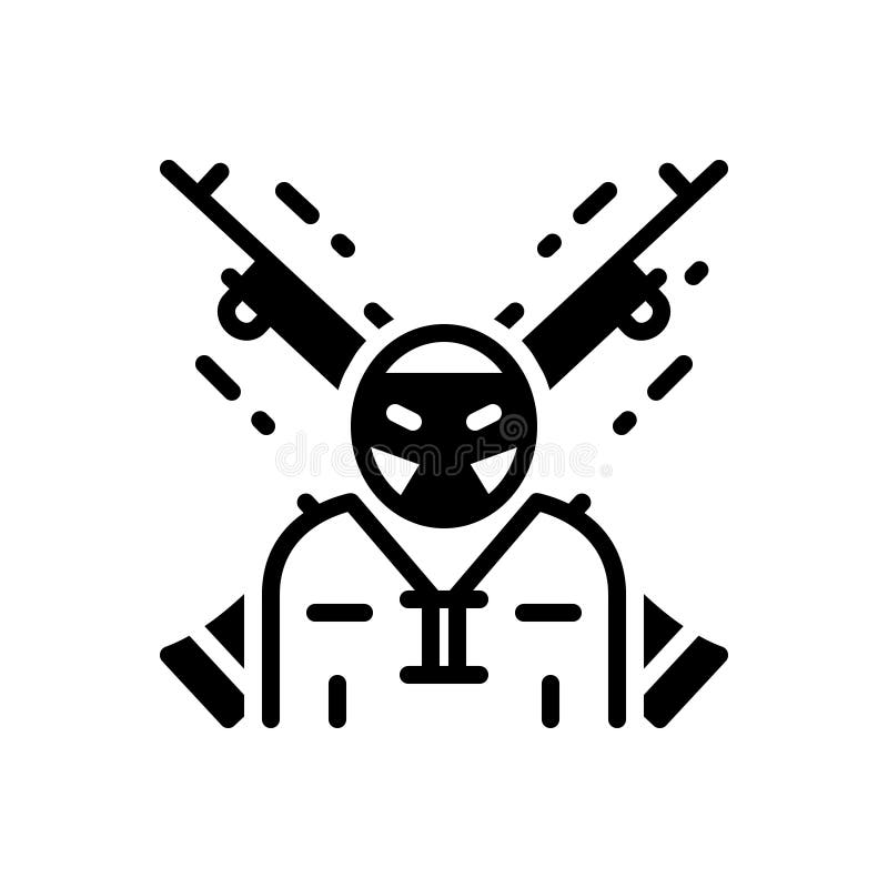 Black Solid Icon for Extremist, Terrorist and Rebel Stock Vector ...