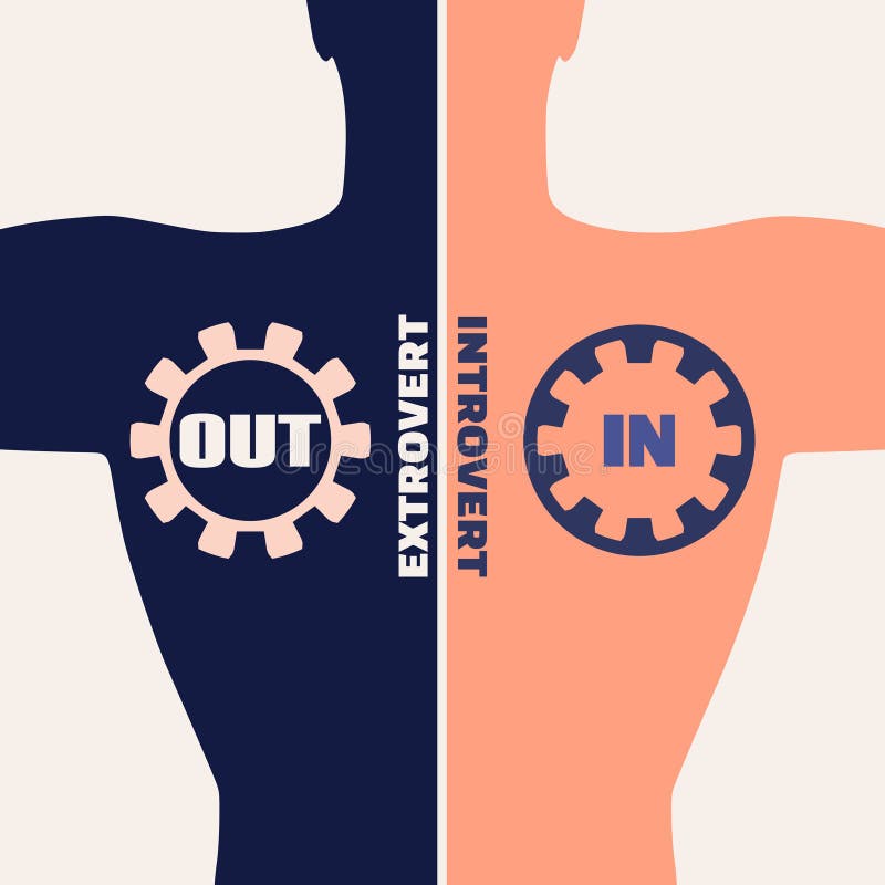 Extrovert and introvert stock vector. Illustration of behavior - 183360526