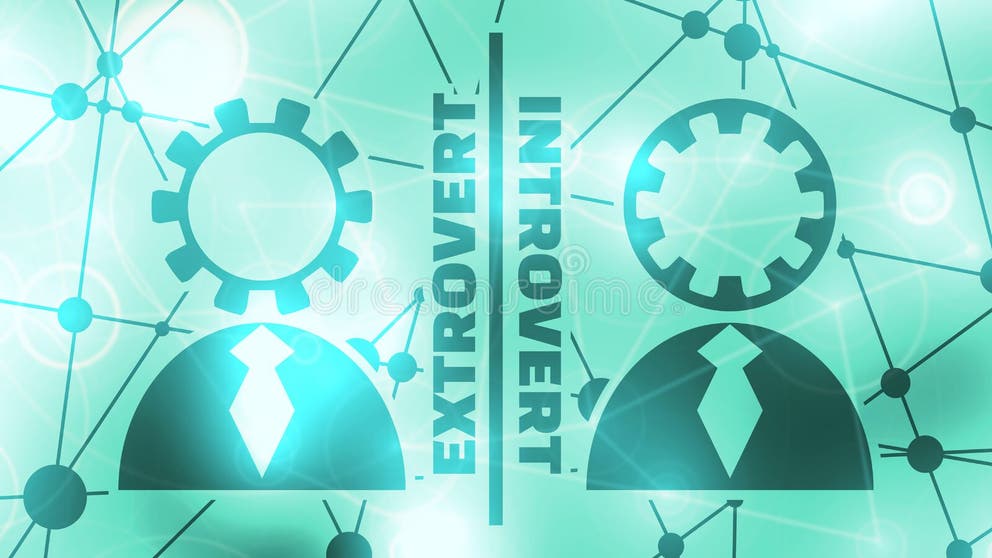 Extrovert and Introvert Icons Stock Illustration - Illustration of ...